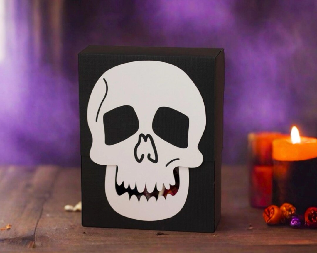 Skull Box SVG, Halloween Candy Box SVG, Cutting Machine Template ...