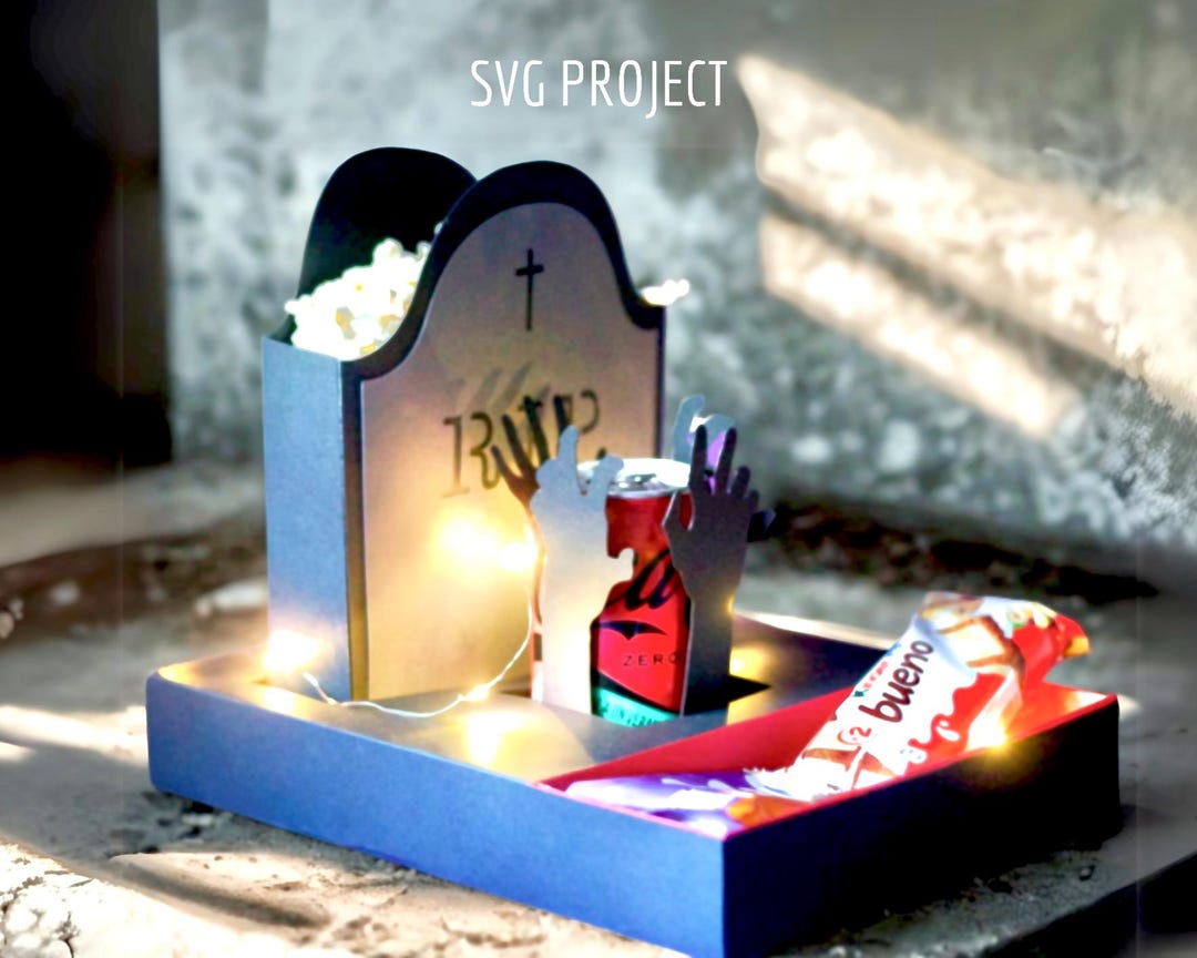 Halloween Snack Tray Svg, Horror Movie Night Box Svg, Movie Tray ...