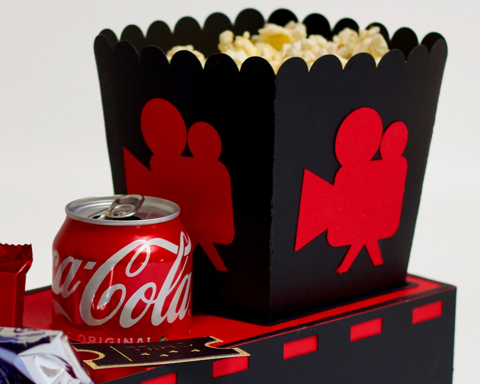 Movie Night Box SVG, Movie Tray Template, Snack Tray, Popcorn, Template ...