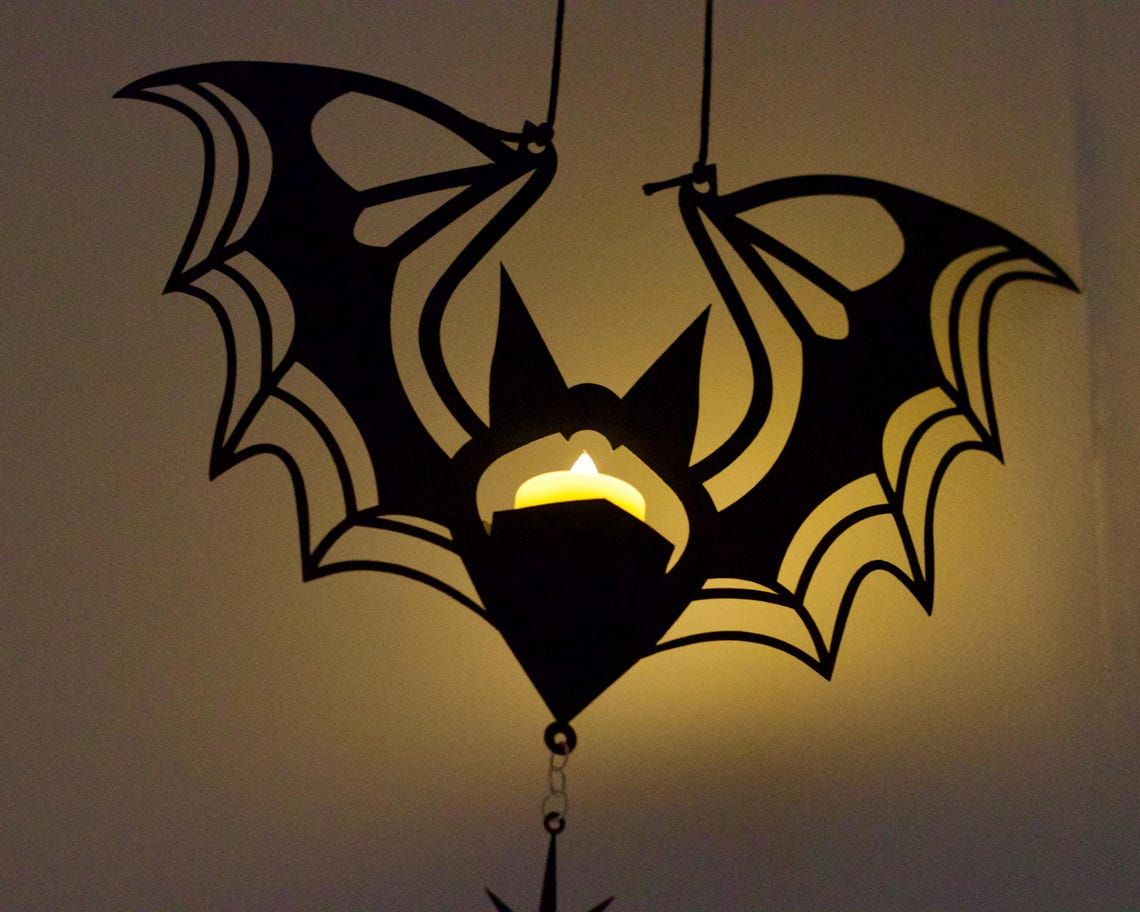 Halloween Bat Candle Holder SVG, Halloween Ornament, Cutting Machine ...