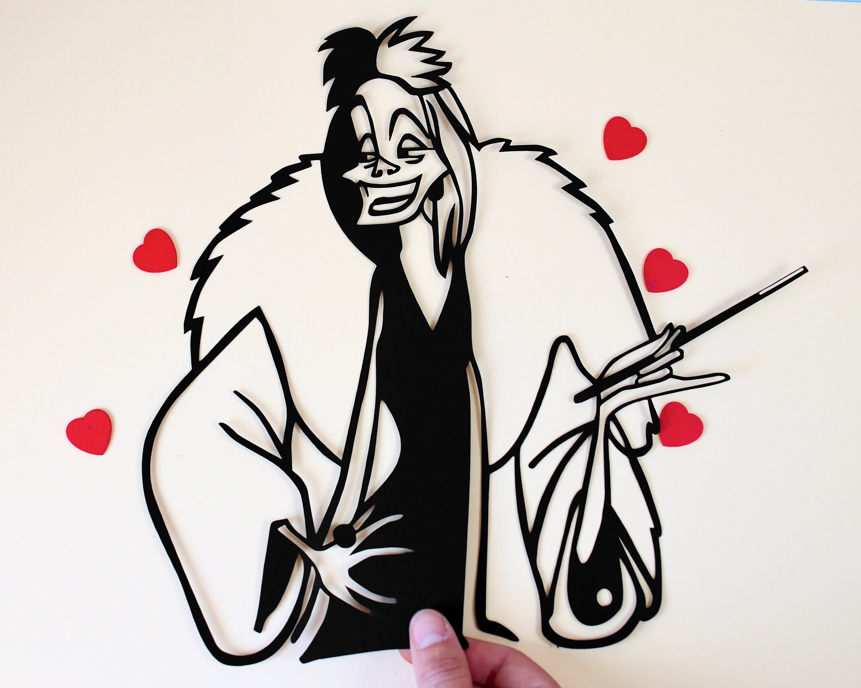 Cruella De Vil SVG, Villain Cut File for Cricut, Silhouette (digital ...