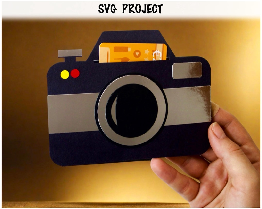 Camera Gift Card Holder SVG, Photo Gift Card, Cutting Machine Template ...