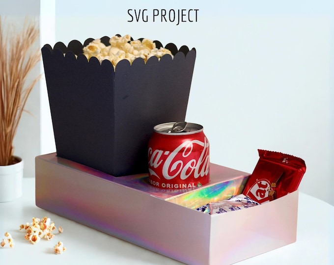Movie Night Popcorn Snack Tray - SVG Cut Files for Cricut - Etsy Canada