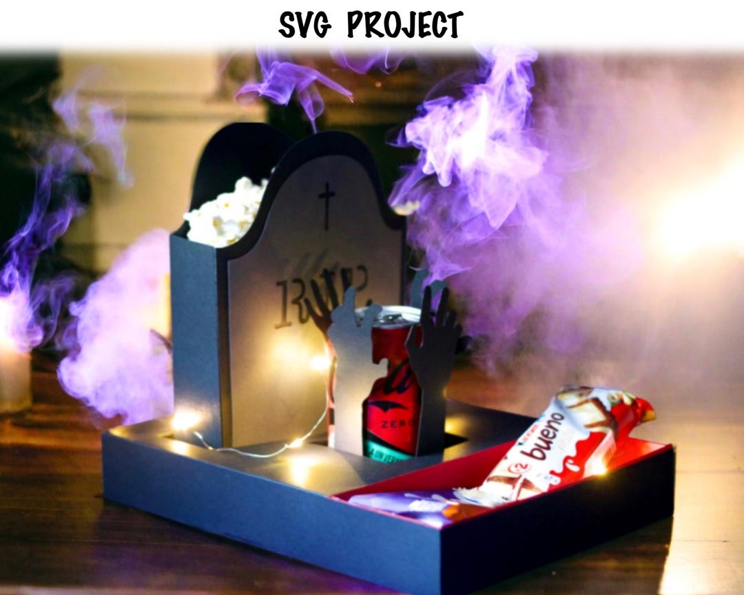 Halloween Snack Tray Svg, Horror Movie Night Box Svg, Movie Tray ...