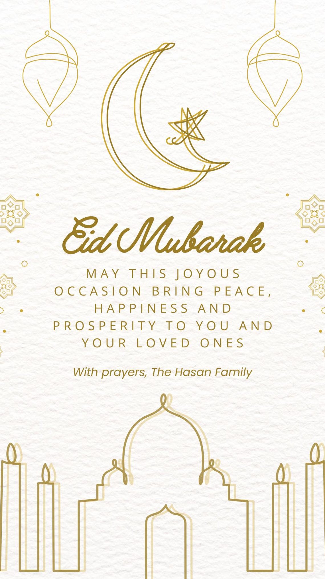 Eid Mubarak Digital Greeting Card | Islamic Holiday Card | Eid ...