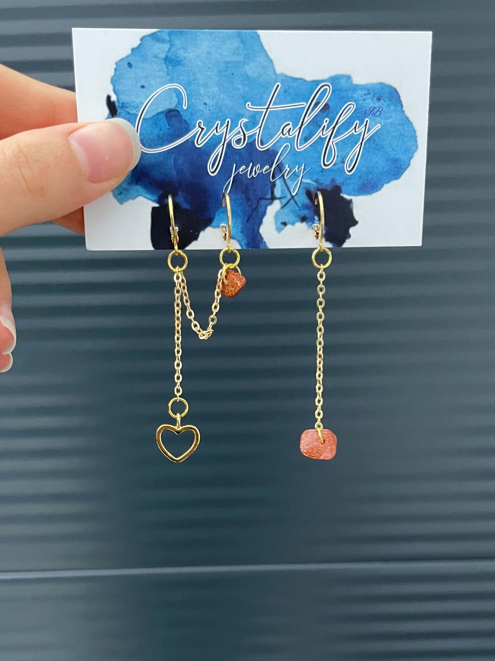 Double Piercing Earring Set With Crystals Two Hole Earring - Etsy