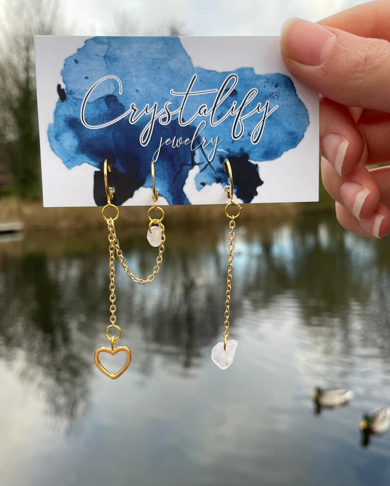 Double Piercing Earring Set With Crystals Two Hole Earring - Etsy