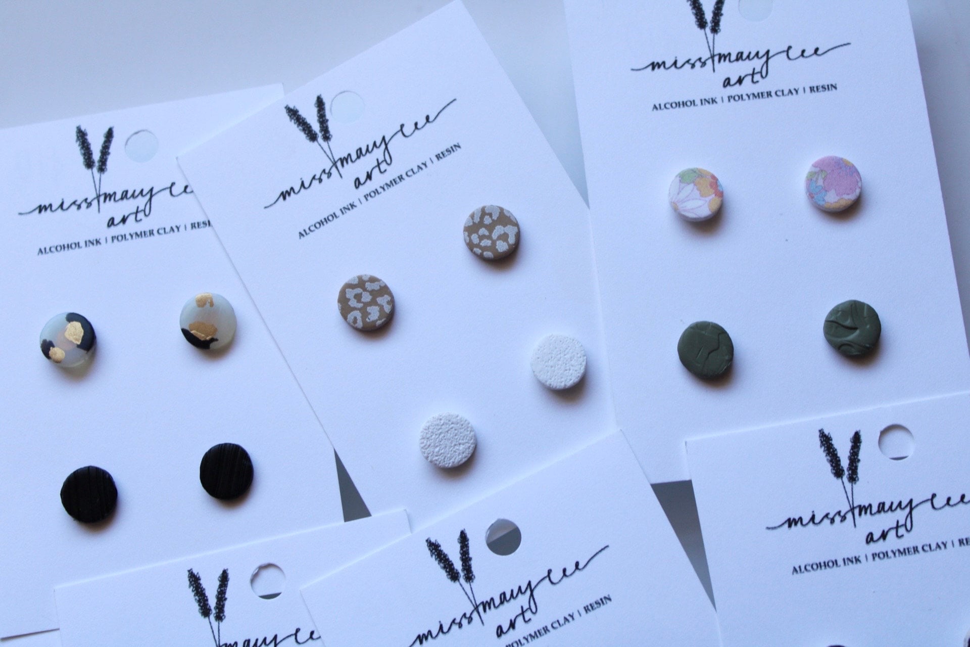 Build Your Own Stud Pack MINIS Neutral Cheetah Floral Clay Stud Packs ...
