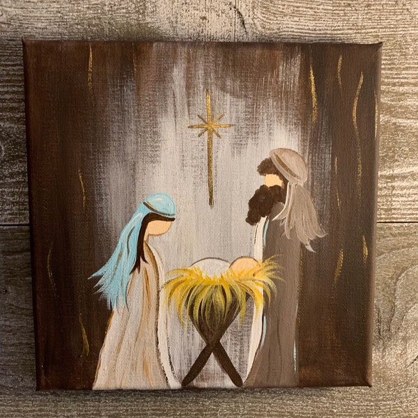 Nativity Painting - Etsy