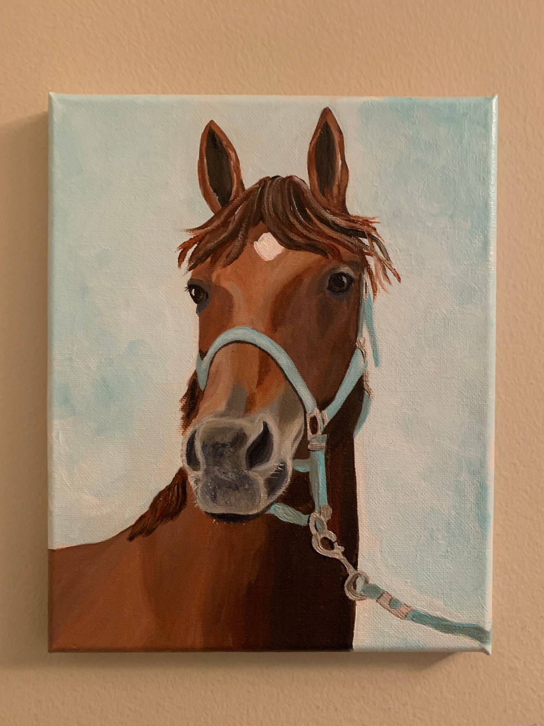 Personalized Custom Horse Portraits, Hand Painted on Canvas; Horse ...