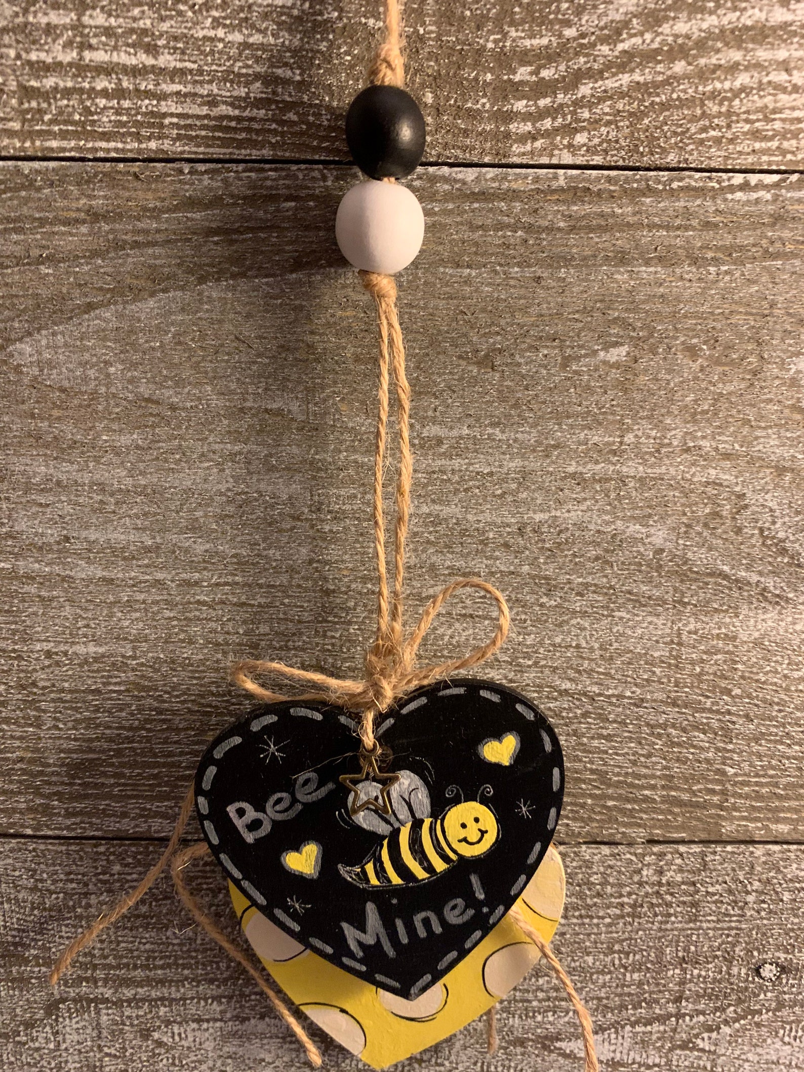 Valentine Bee Mine Heart Shaped Wood Ornaments Hand Painted - Etsy