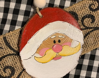 Primitive Painted Santa Face - Etsy
