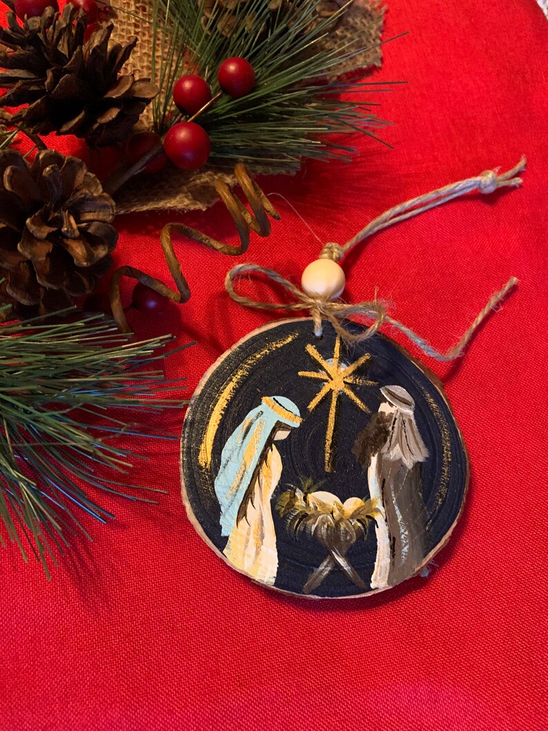 Away in the Manger Nativity Ornament | Etsy