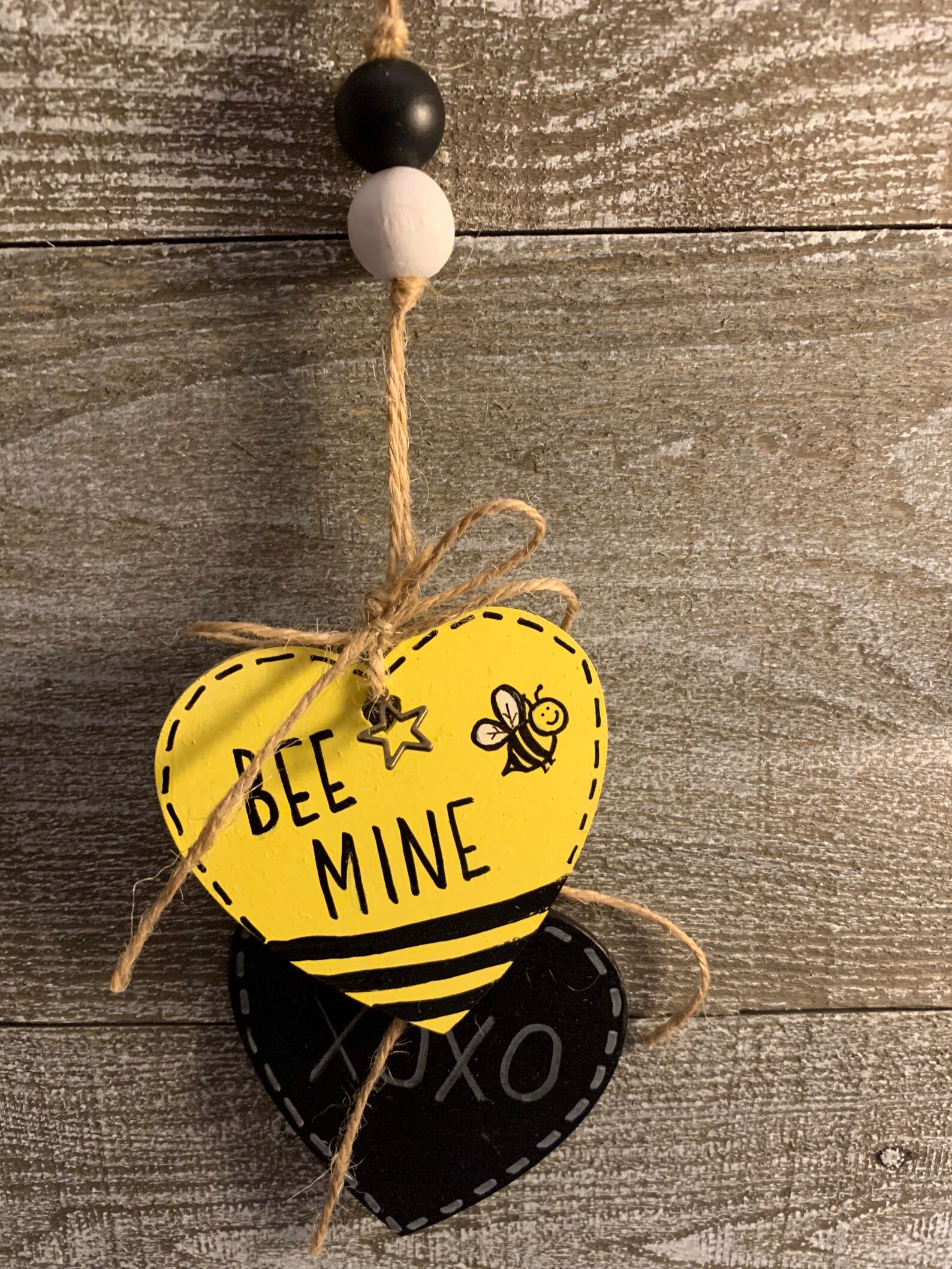 Valentine Bee Mine Heart Shaped Wood Ornaments Hand Painted - Etsy