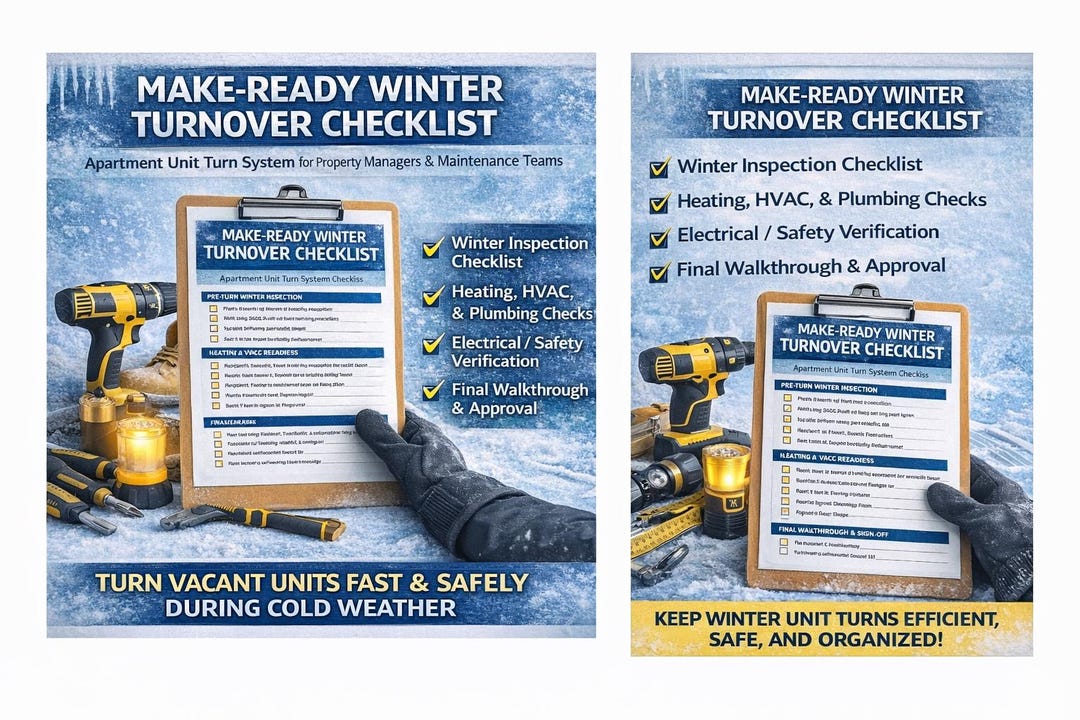 Make-ready Winter Turnover Checklist | Apartment Unit Turn System for ...