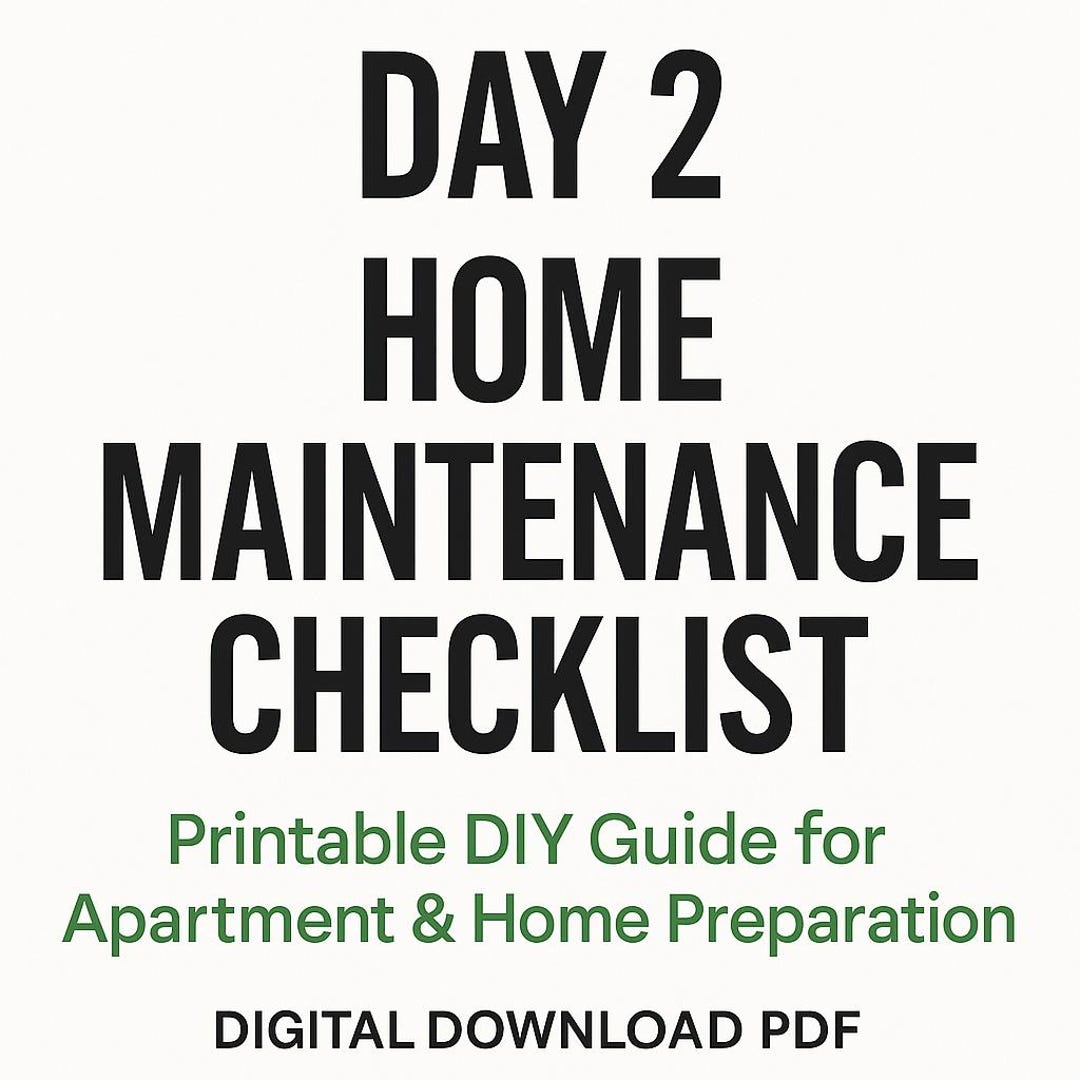 Day 2 — Home Maintenance Checklist (digital Download PDF) - Etsy