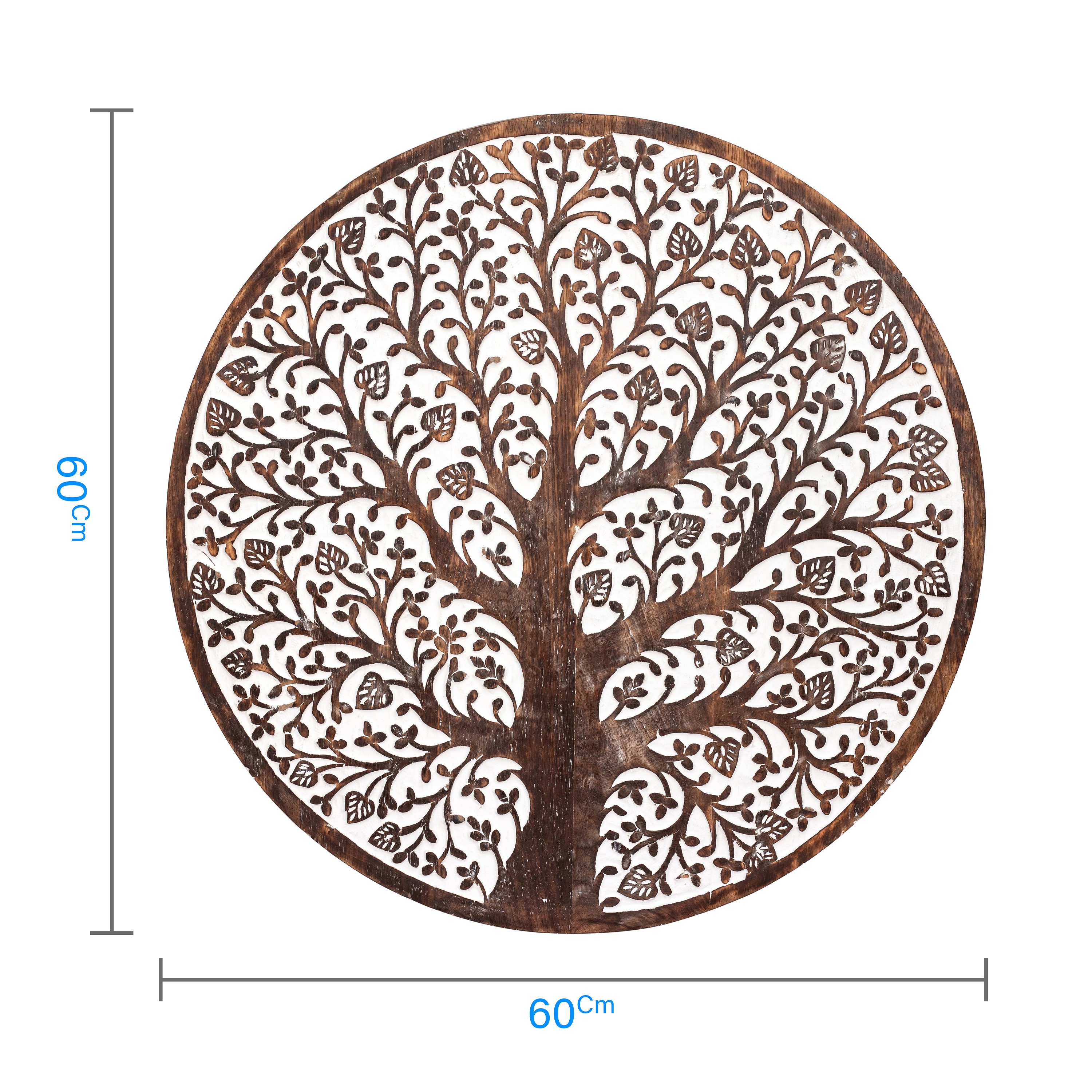 Round Tree Wall Art, Wooden Wall Decor Modern Rustic Piece, Decorative ...