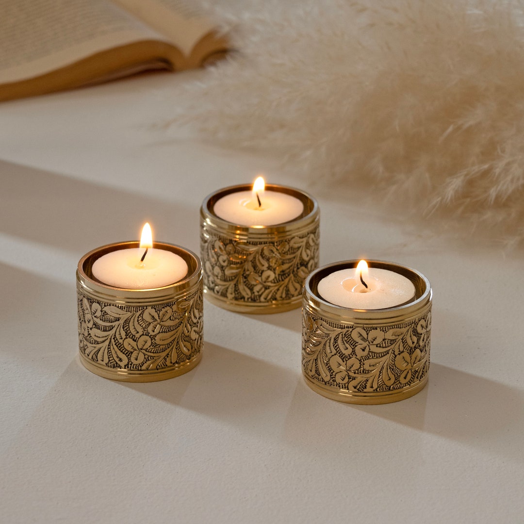 Eze Hand-engraved Brass Tea Light Holder Christmas Gift Home Gift ...