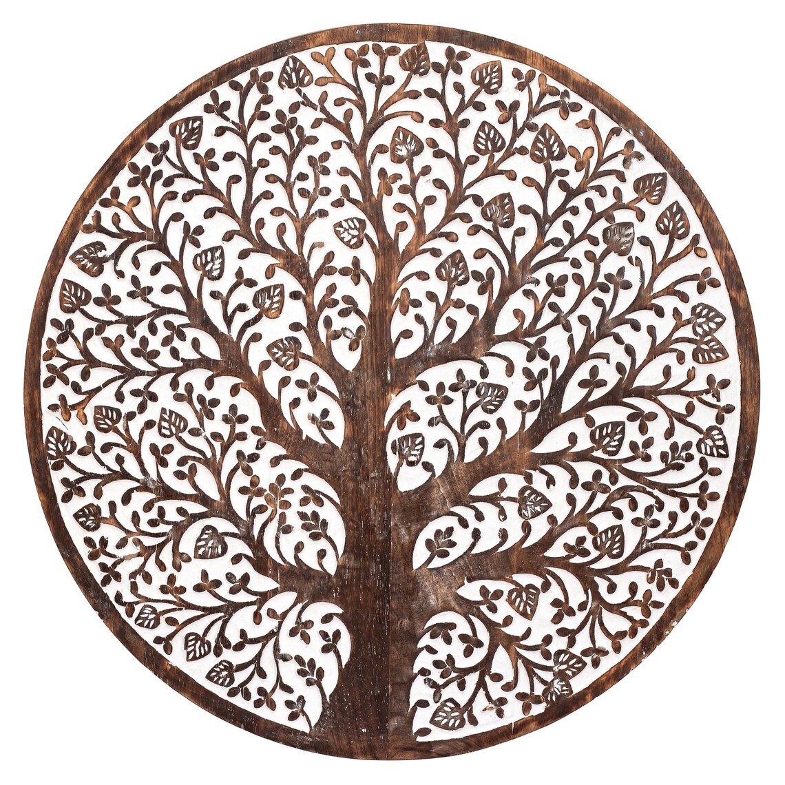Round Tree Wall Art, Wooden Wall Decor Modern Rustic Piece, Decorative ...