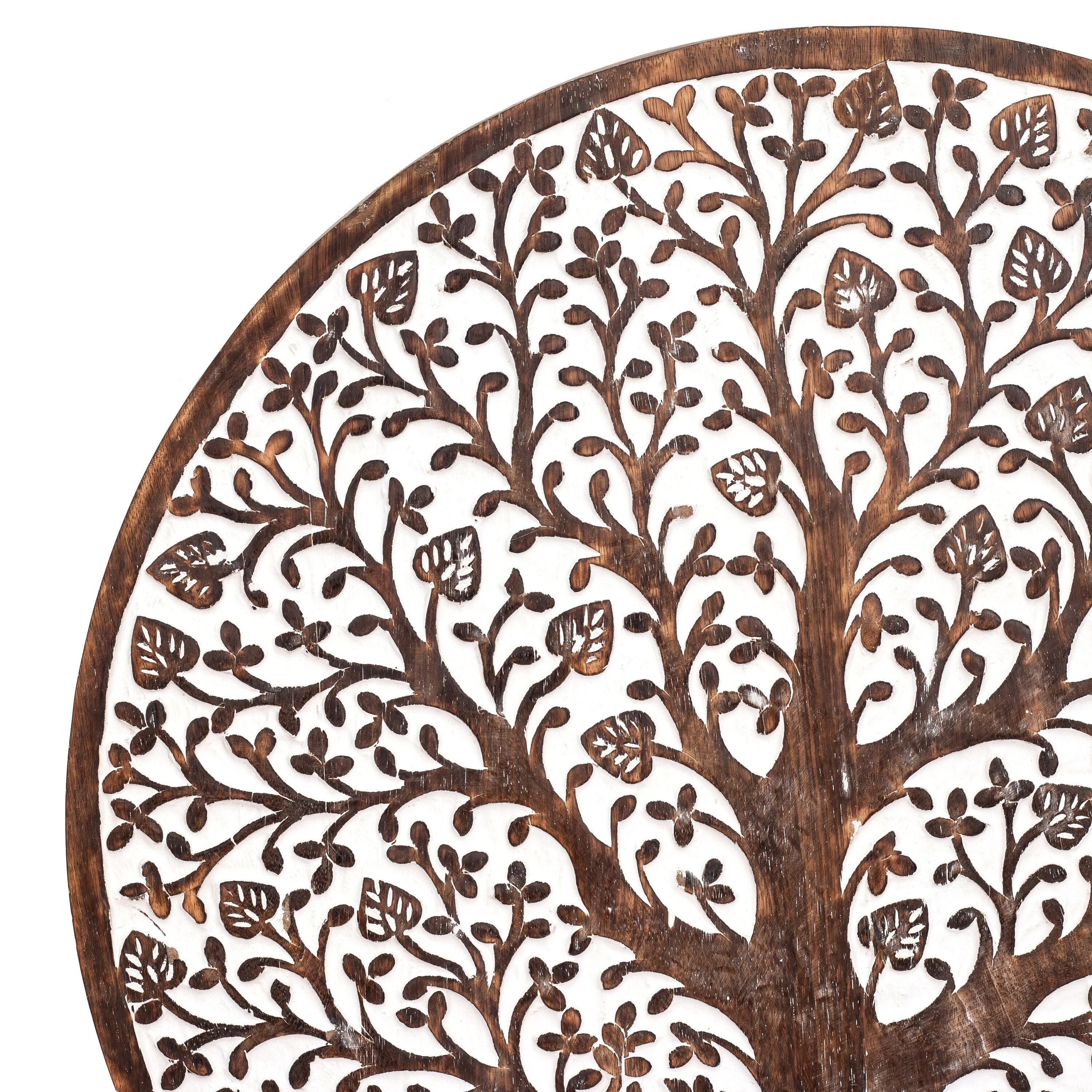 Round Tree Wall Art, Wooden Wall Decor Modern Rustic Piece, Decorative ...