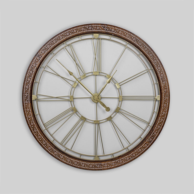 JERSEY Inlay Clock 120 CM Diameter, Large Roman Wall Clock, Premium ...