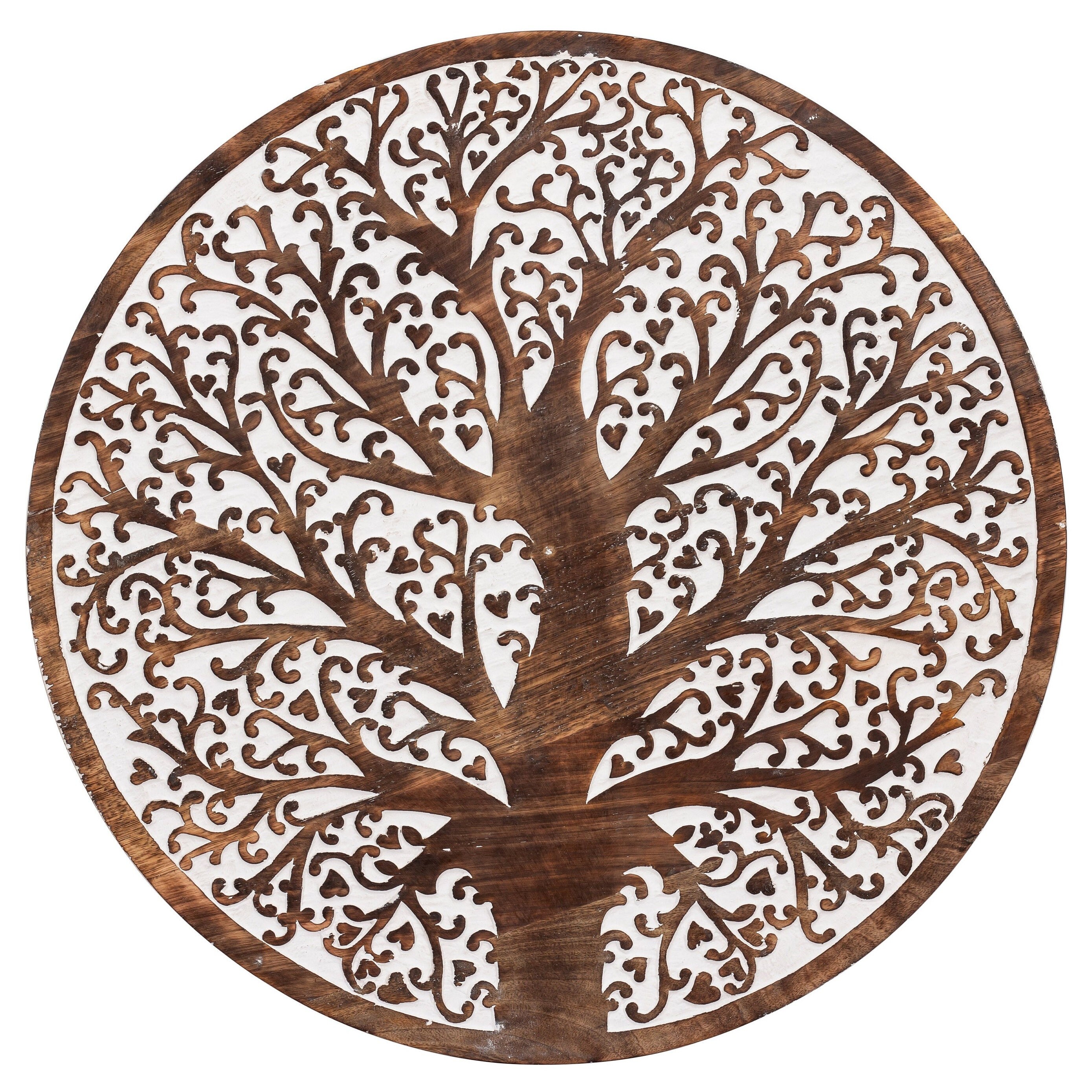 Round Tree Wall Art, Wooden Wall Decor Modern Rustic Piece, Decorative ...