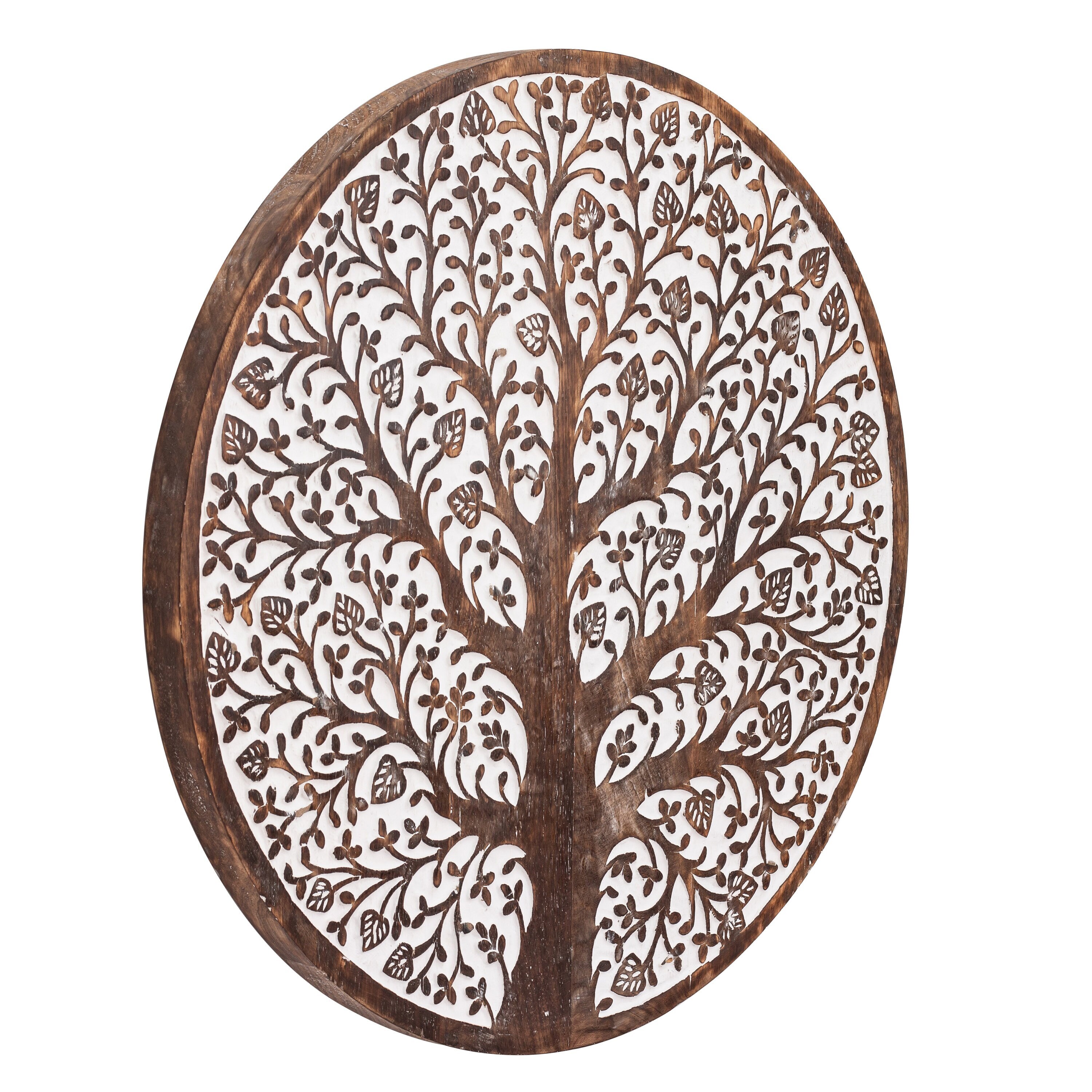 Round Tree Wall Art, Wooden Wall Decor Modern Rustic Piece, Decorative ...
