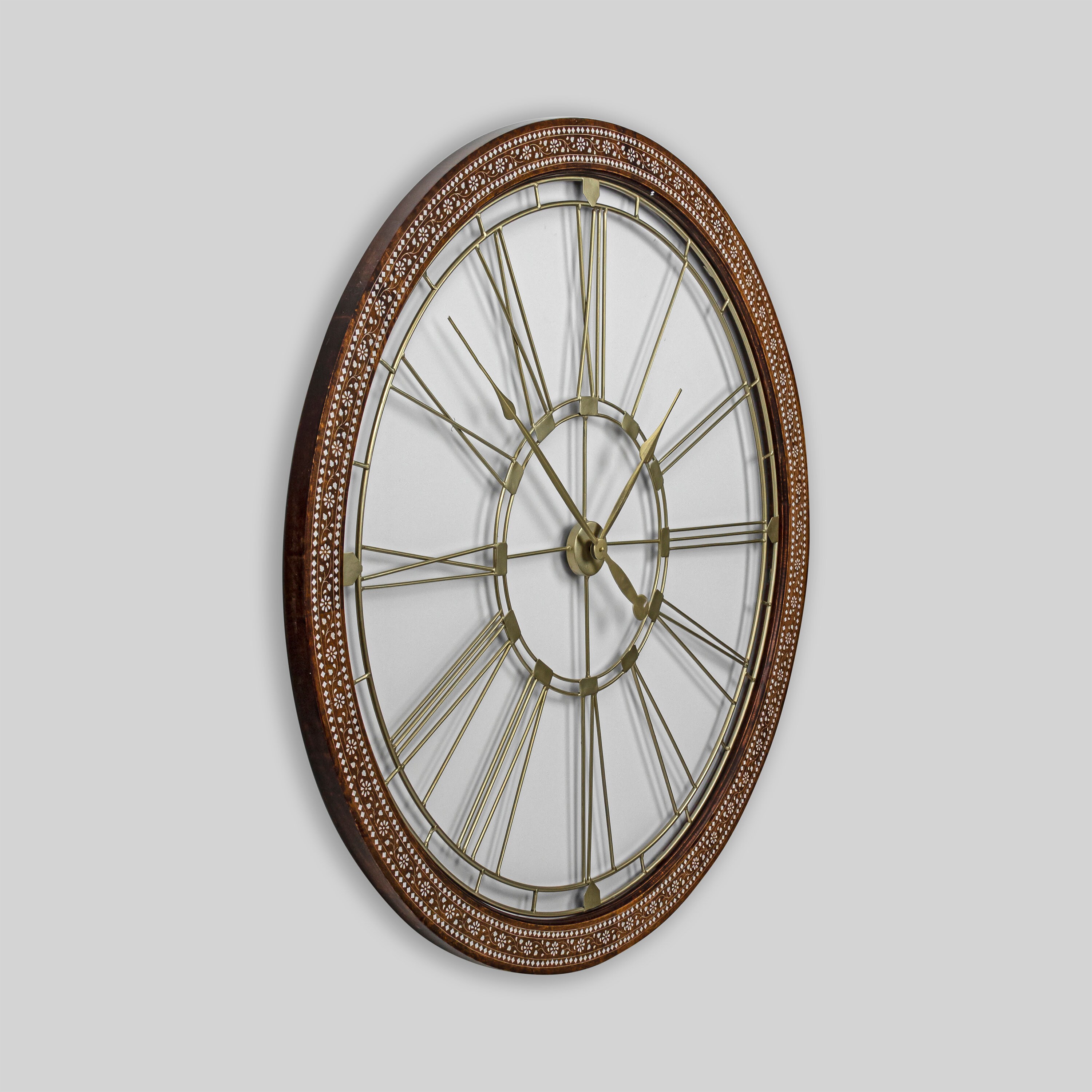 JERSEY Inlay Clock 120 CM Diameter, Large Roman Wall Clock, Premium ...