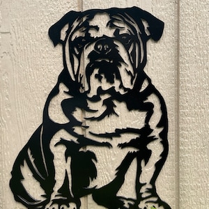 Bulldog, Metal Wall Hanging, Bulldog Lovers, Metal Dog Wall Decor, Dog ...