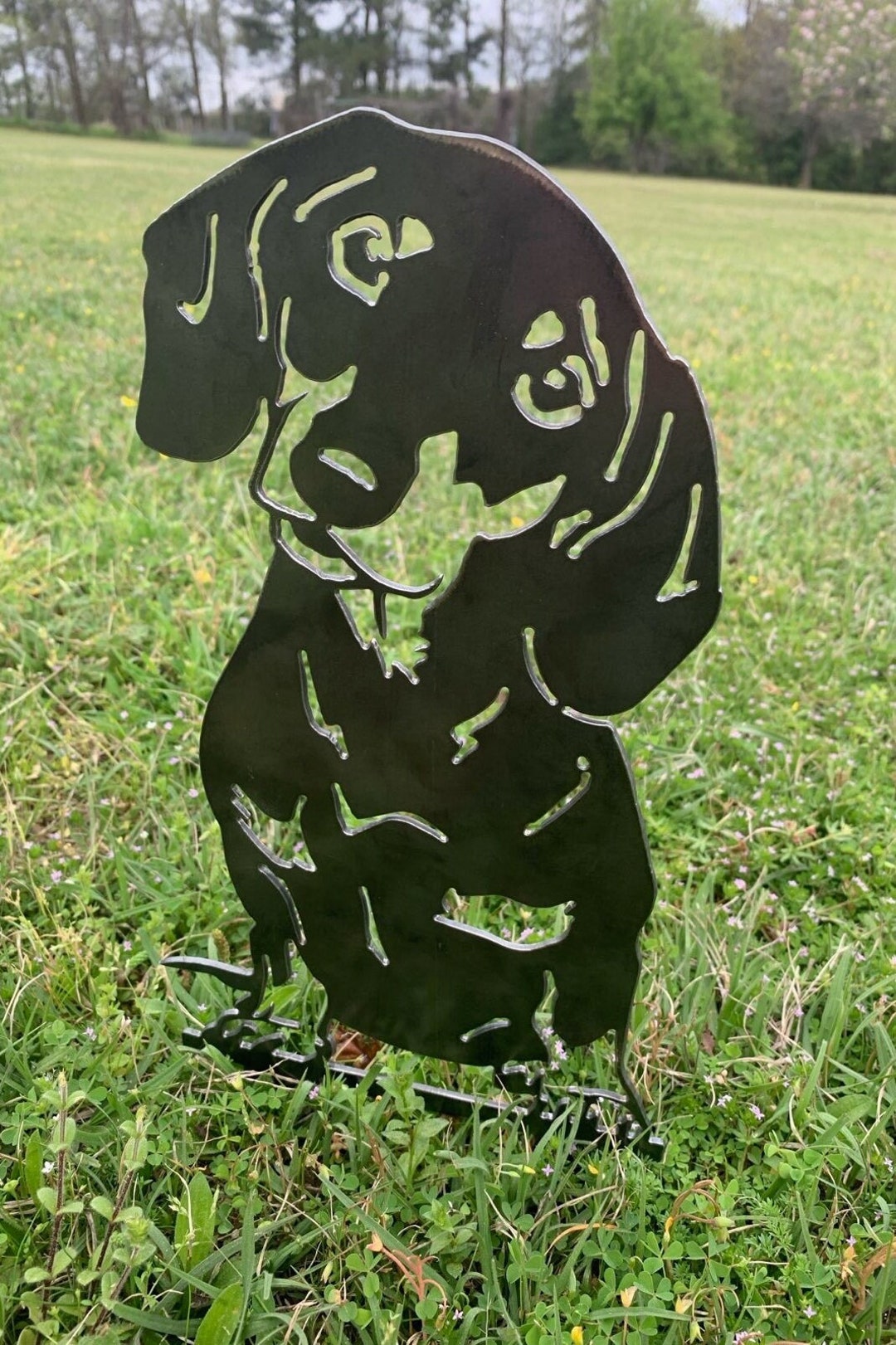 Dachshund Yard Art, Rusty Wiener Dog Garden Decor, Metal Dachshund ...