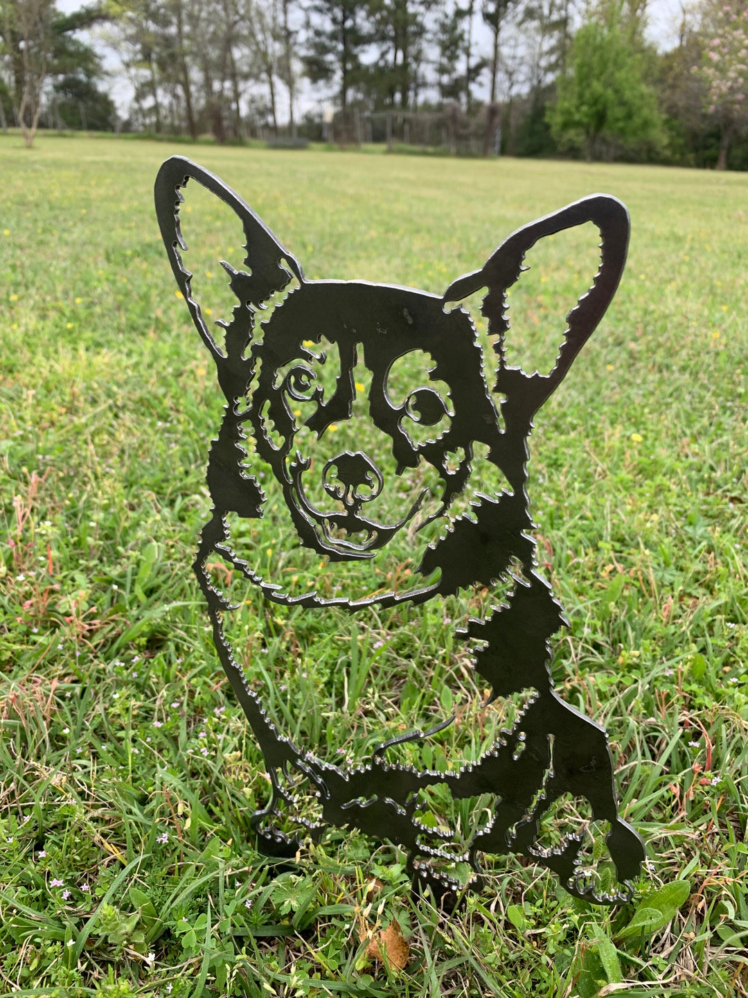 Corgi, Corgi Yard Dog, Metal Dogs, Metal Corgi, Metal Corgi With Stakes ...