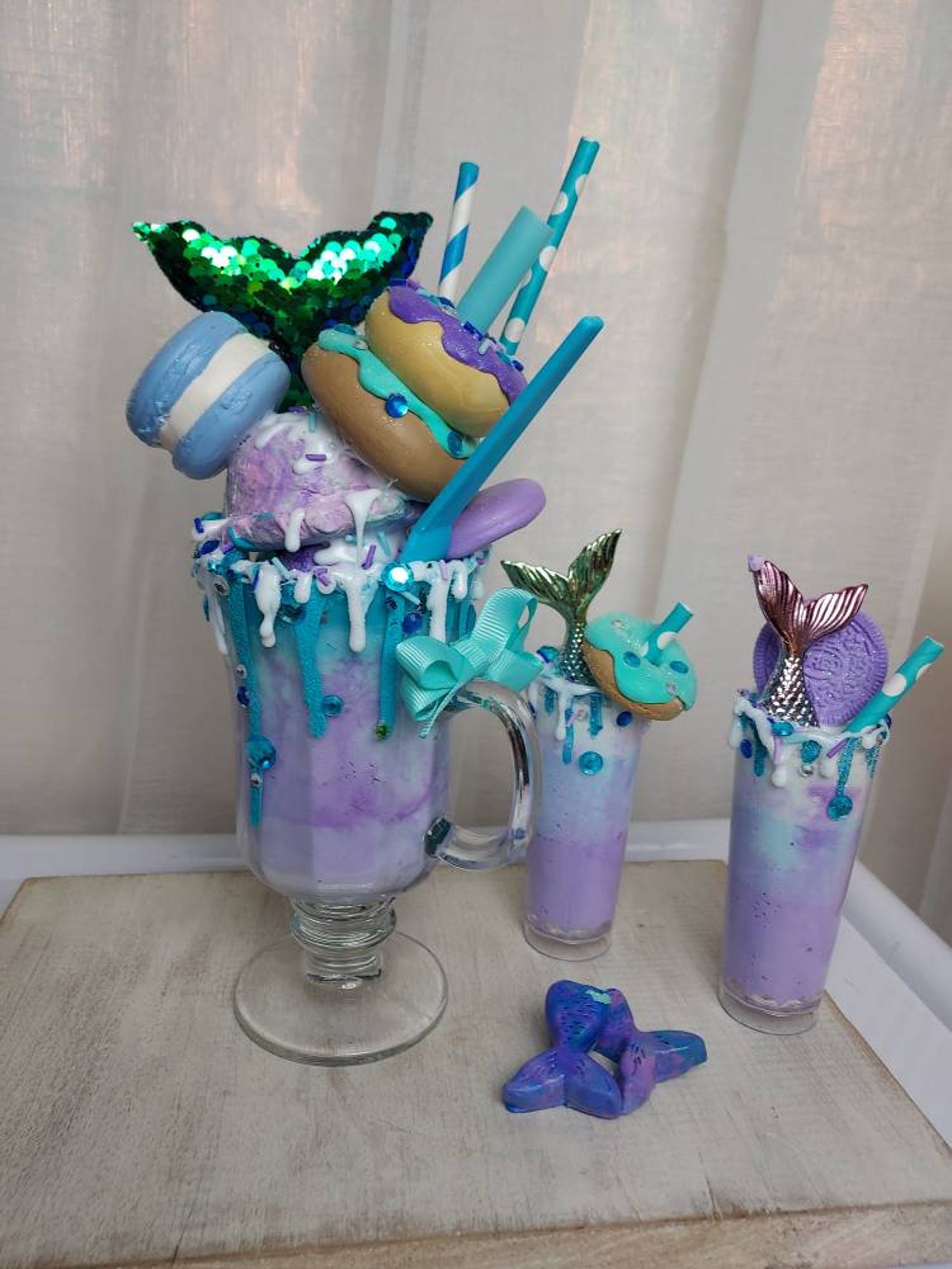 Fake Mermaid Mini Parfaits, Fake Parfaits, Faux Parfaits, Under the Sea ...