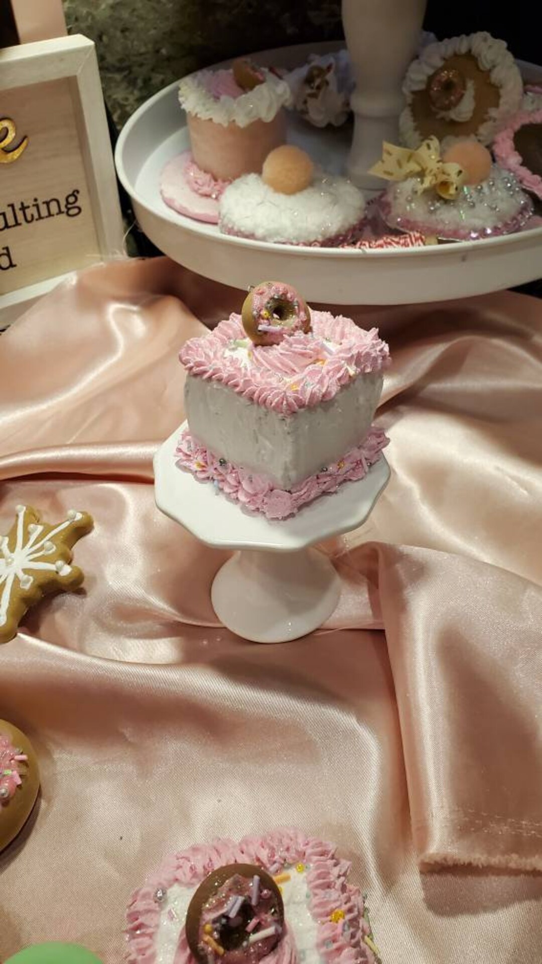 Candyland Christmas Fake Bake Cake Ornament, Fake Cake, Faux Cake, Faux ...