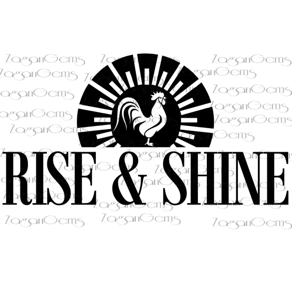 SVG - Rise & Shine - Sunrise and Rooster - SVG, PNG - Cricut - Digital ...
