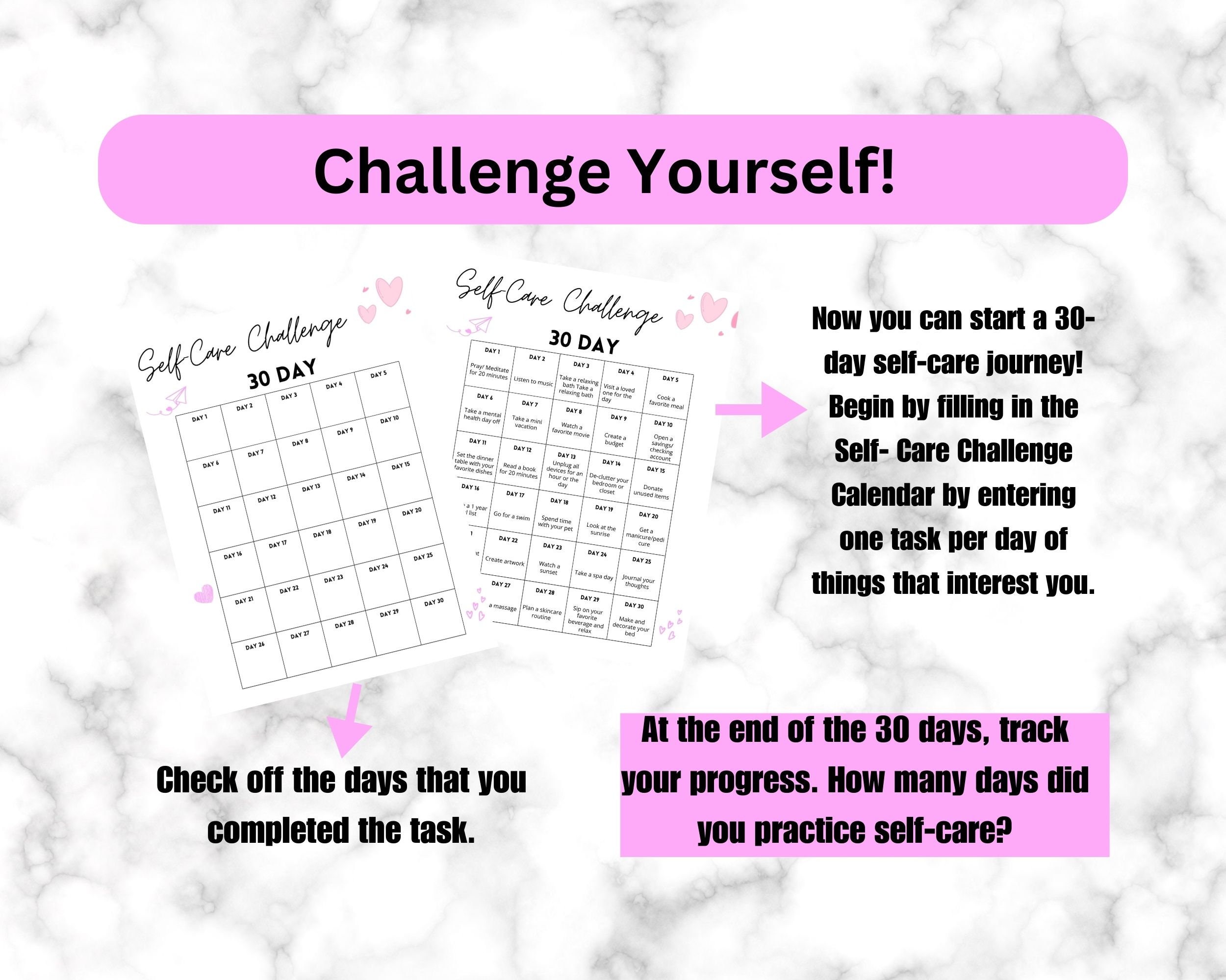 Self-care Task List Printable Letter Size A4 A5 - Etsy