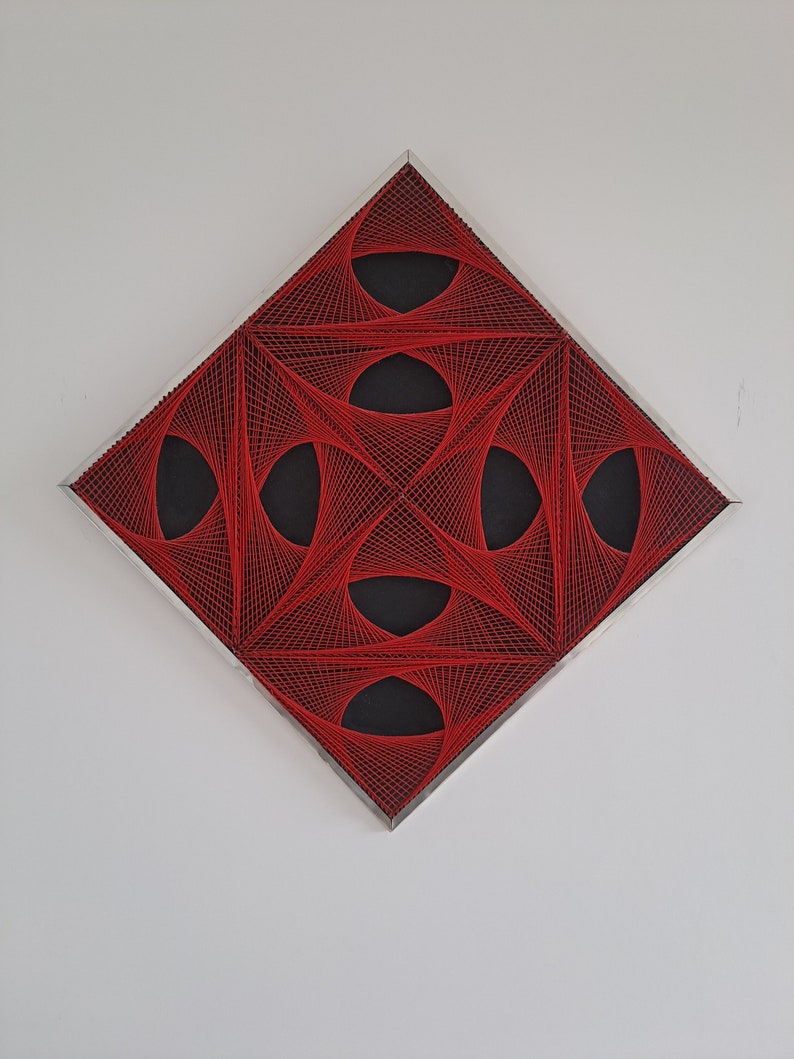 1970s Op Abstract Art String Painting Vintage Good Condition - Etsy