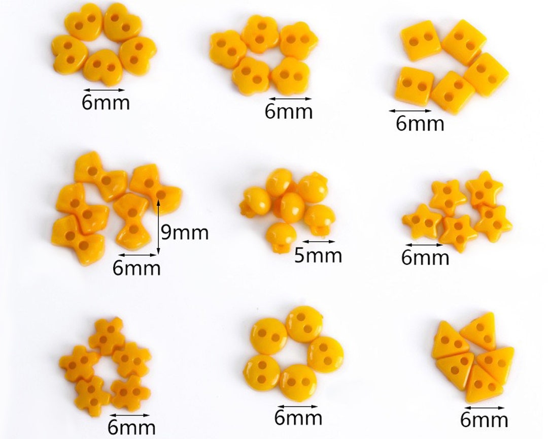 6mm Micro Mini Button-geometric Button-super Tiny Orange Plastic Button ...