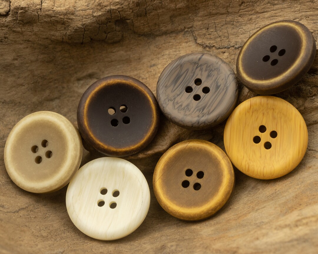 10pc Vintage Brown Resin Buttons-textured Assorted Round Buttons-round ...