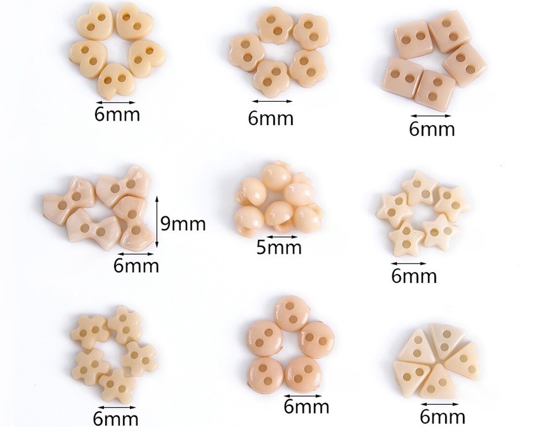 6mm Micro Mini Button-geometric Button-super Tiny Beige Plastic Button ...