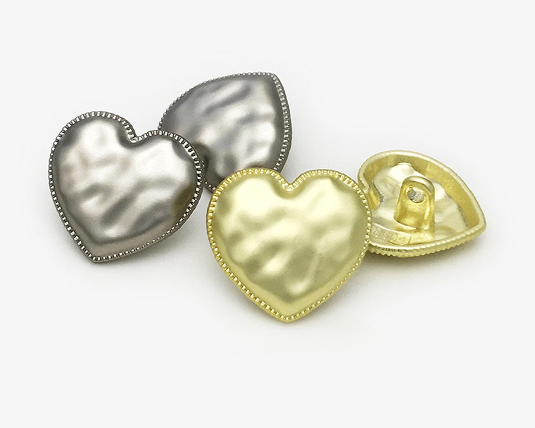 5pcs Gold Heart Metal Buttons，fashion Coat Buttons， Decorative Buttons ...