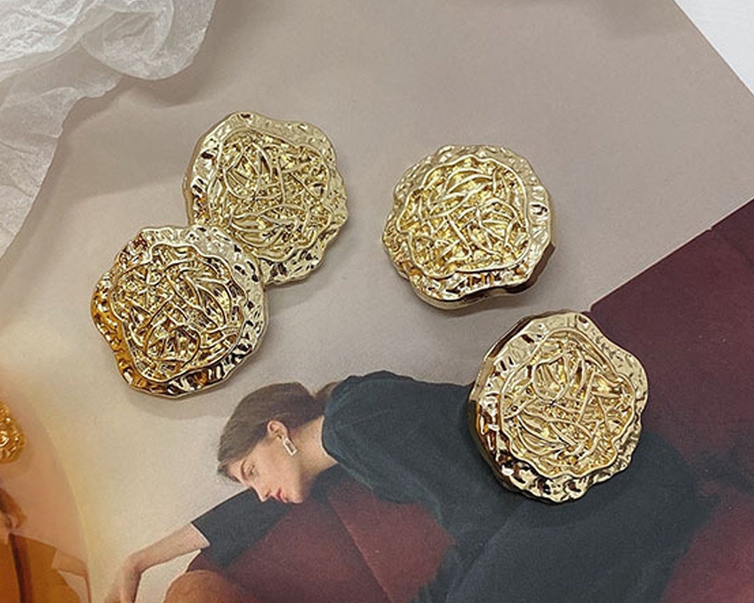 5PC Texture Buttons，gold Buttons，fashion Coat Button， Decorative ...