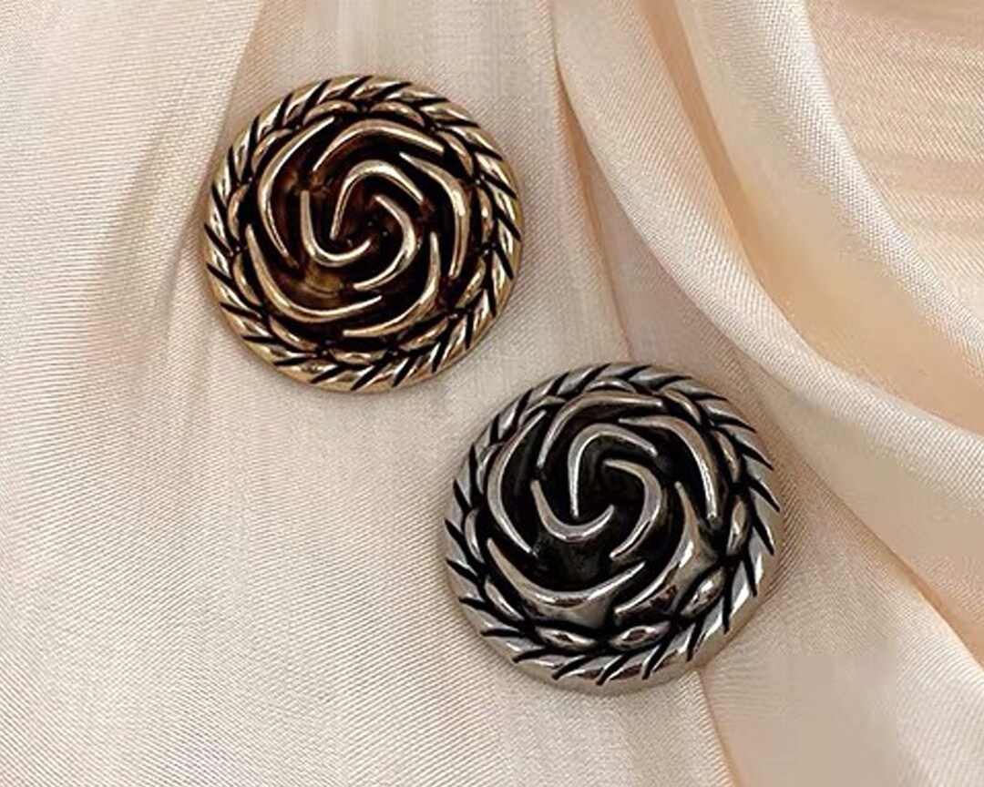 5PC New Vintage Buttons, Texture Buttons，rose Buttons，fashion Coat ...