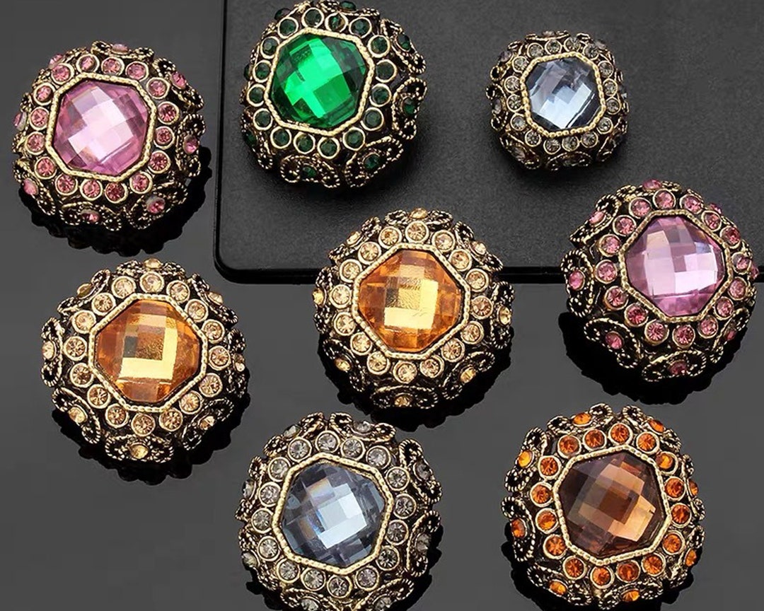 5pcs Rhinestone Button，jewel Button，fashion Coat Buttons，decorative ...