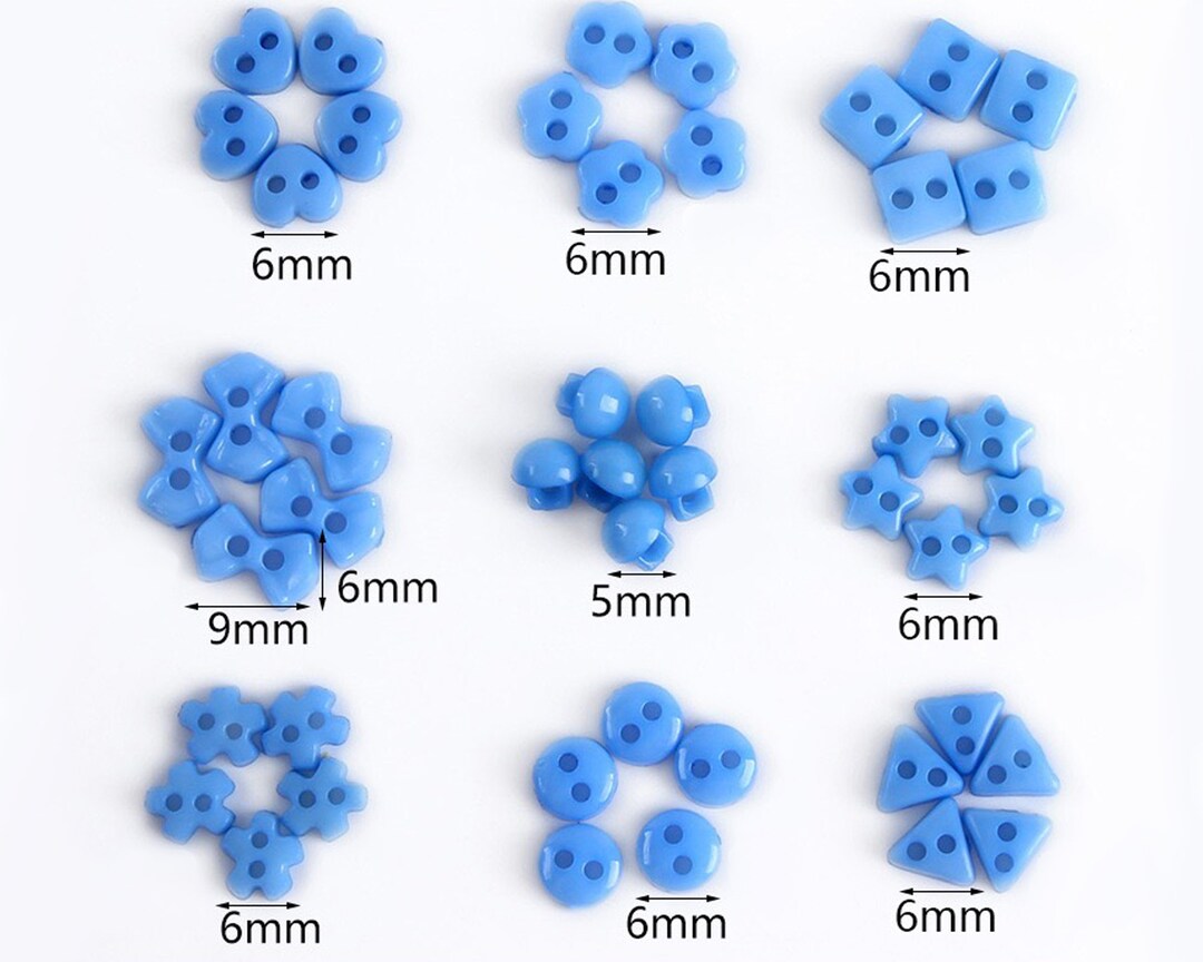 6mm Micro Mini Buttons-geometric Buttons-super Tiny Blue Plastic Button ...