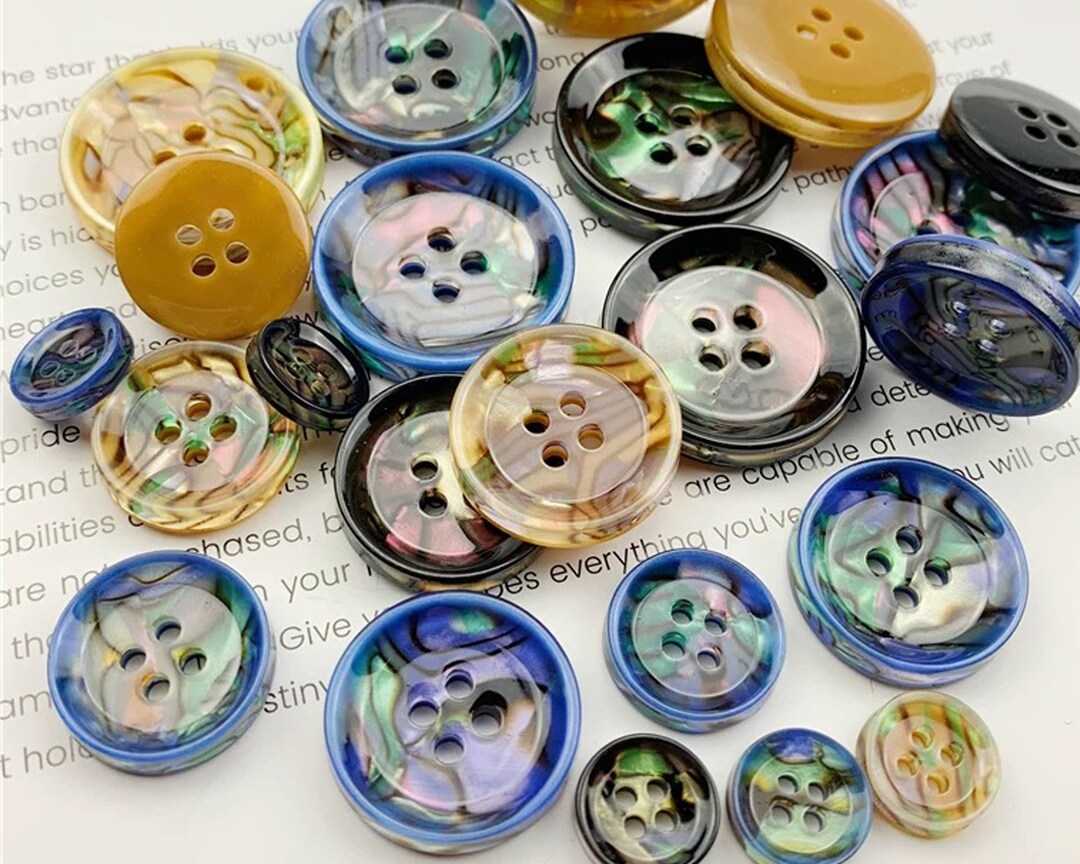 20pcs Colorful Pearly Lustre Buttons-plastic Assorted Round Buttons ...