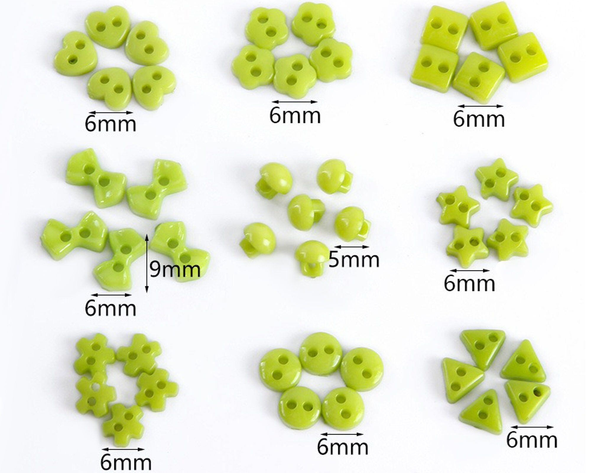 6mm Micro Mini Button-geometric Buttons-super Tiny Green - Etsy