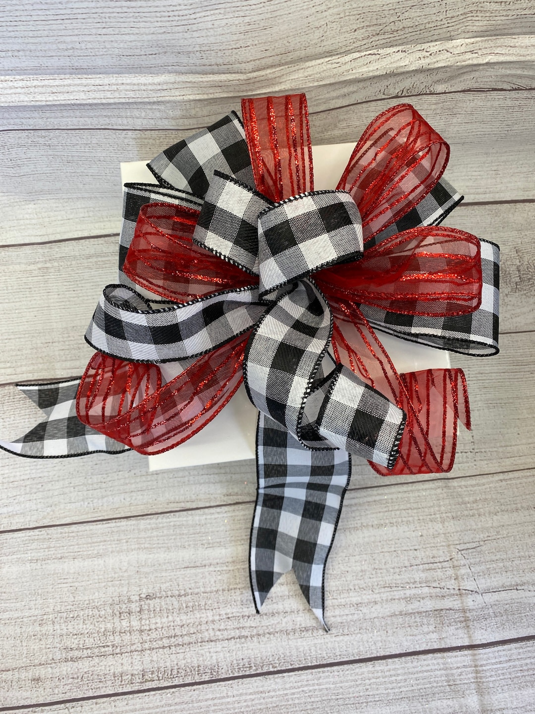 Buffalo Check Bow, Bow for Tree, Bow for Present, Lantern Bow, Bow for ...