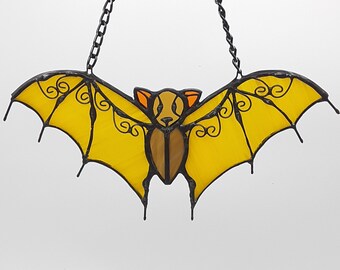 Bat Stained Glass | Etsy
