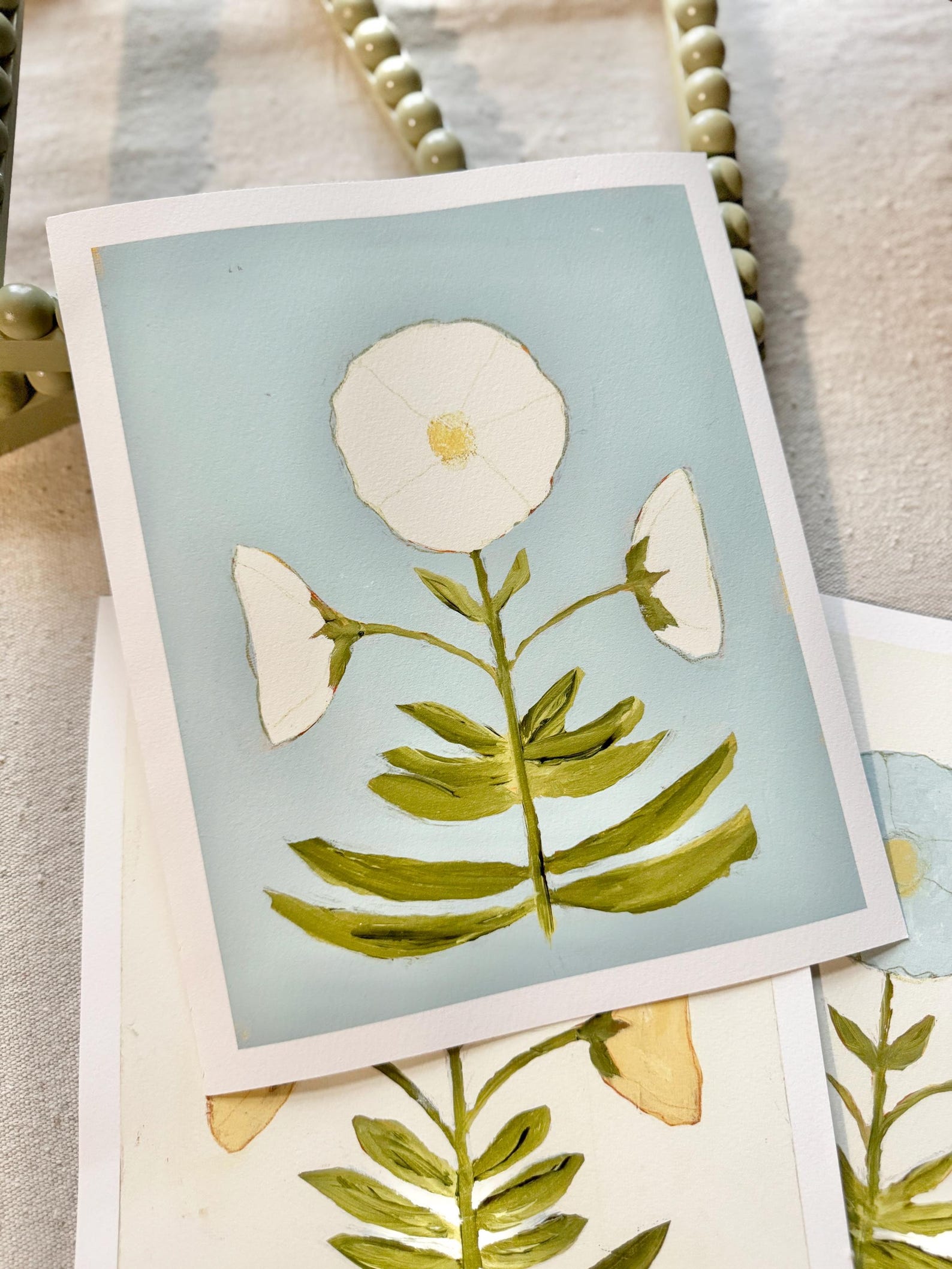 Jaipur Botanical (ivory on Blue) - Etsy