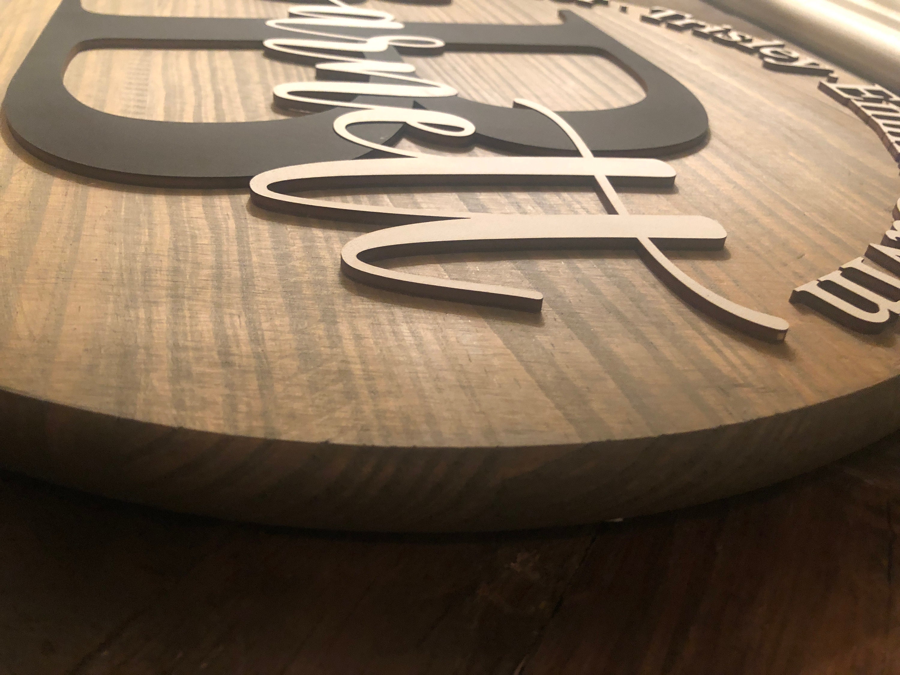 Last Name Monogram Sign Family Name Sign Wedding Gift - Etsy